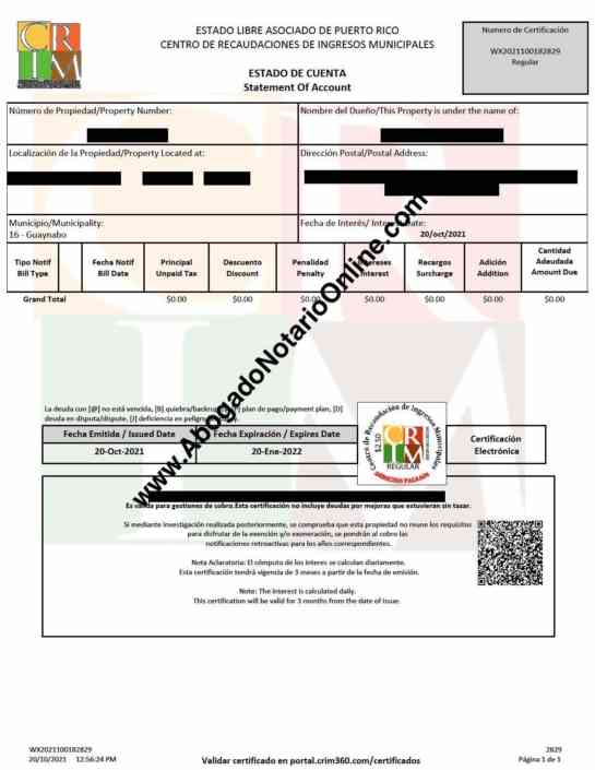 Certificaciones del CRIM (Puerto Rico)
